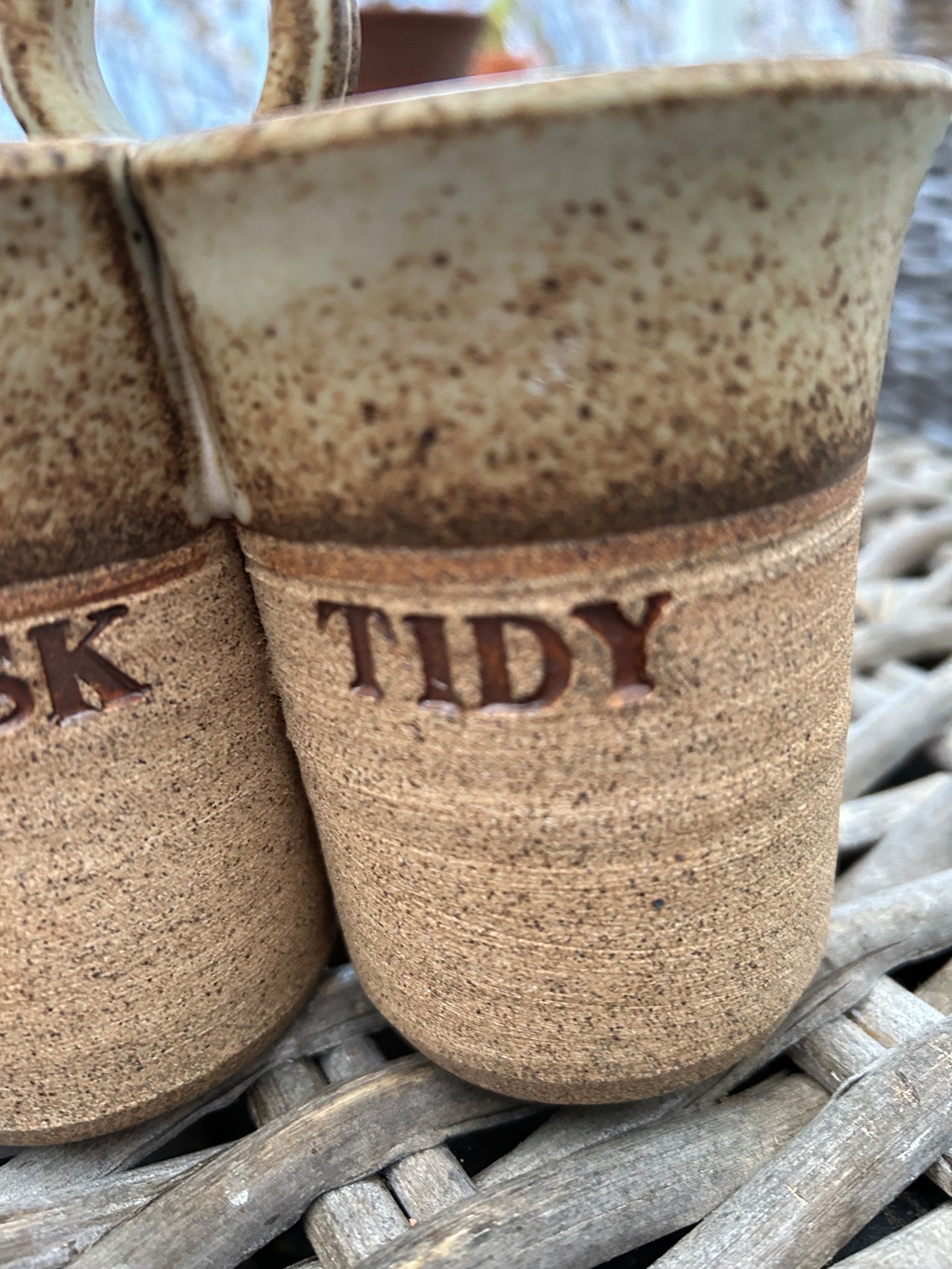 Rustic Handcrafted "desk Tidy" Pen Holder | Office Storage | Speckled ...