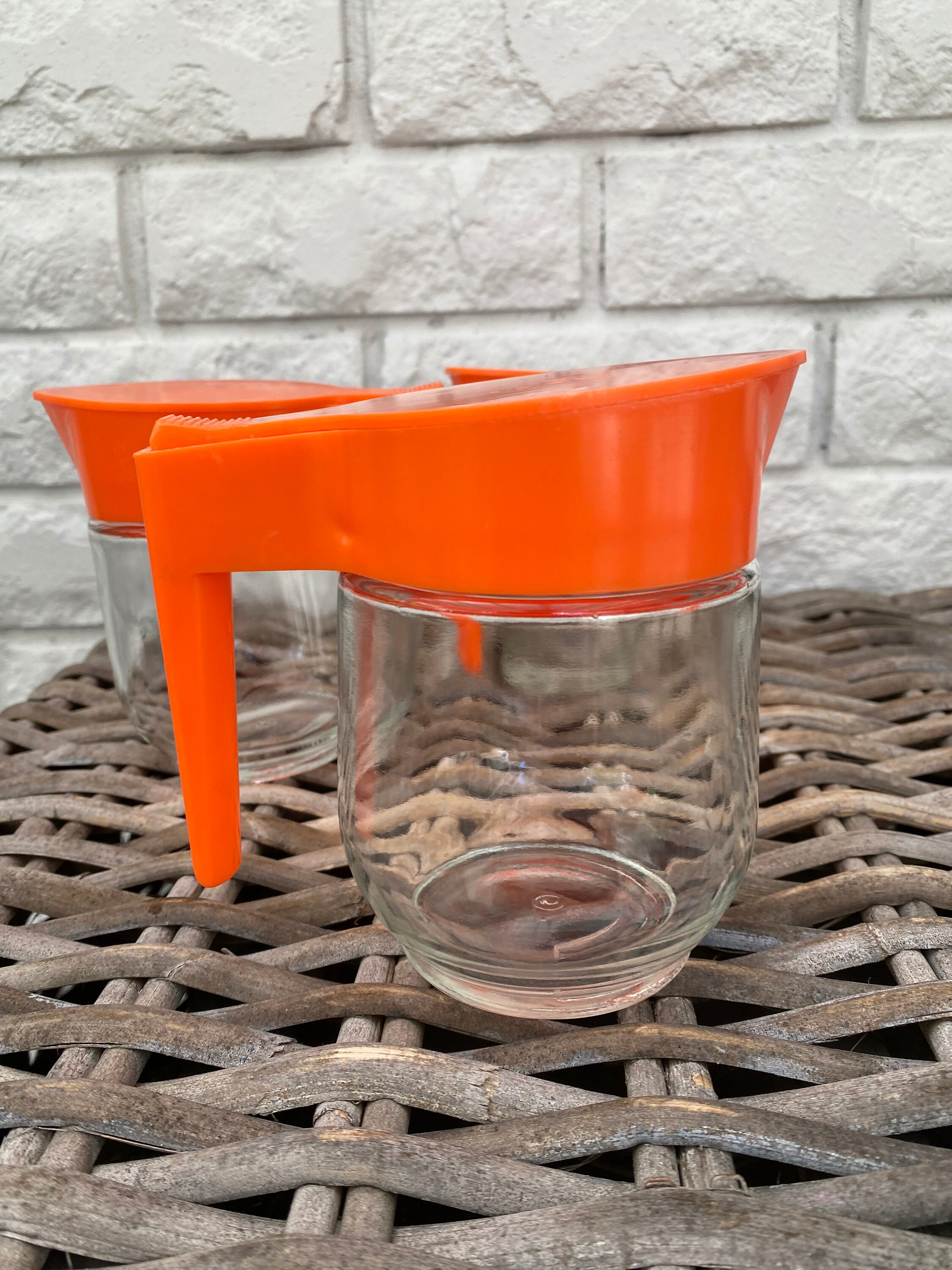 1980s GEMCO Dispenser Set Vintage Creamer, Sugar, Syrup Jars Orange ...