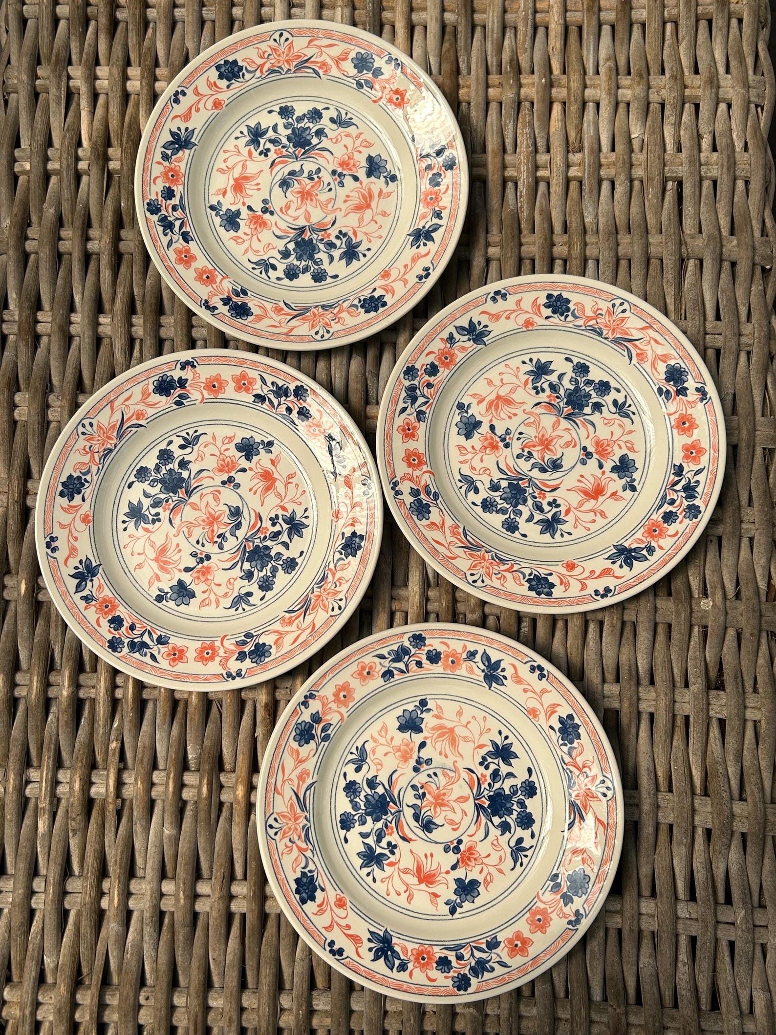 Churchill | Imari Pattern | Set of 4 | Dinner Plates | Floral Blue Red ...