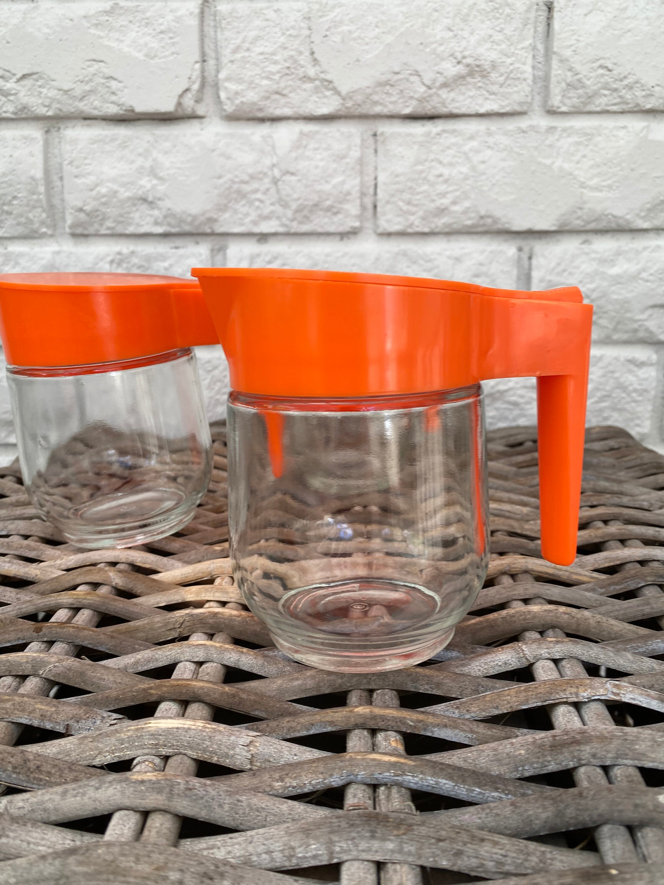 1980s GEMCO Dispenser Set Vintage Creamer, Sugar, Syrup Jars Orange ...
