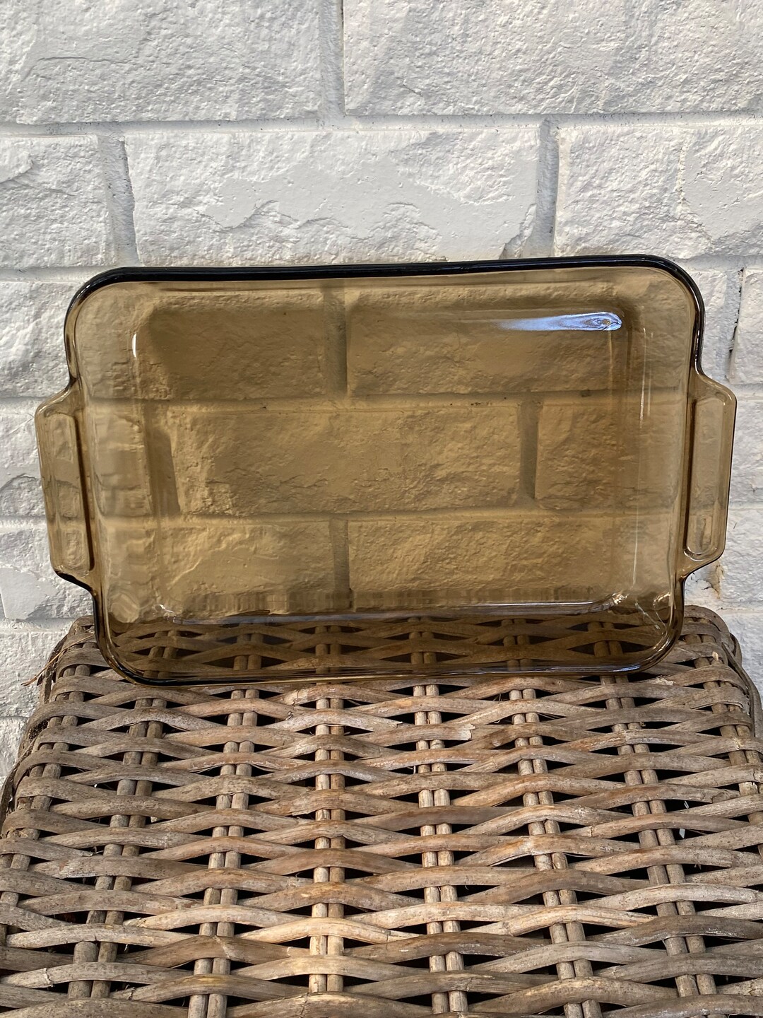 Vintage Anchor Hocking Ovenware Smoky Brown Glass Baking Dish 3 Quart ...