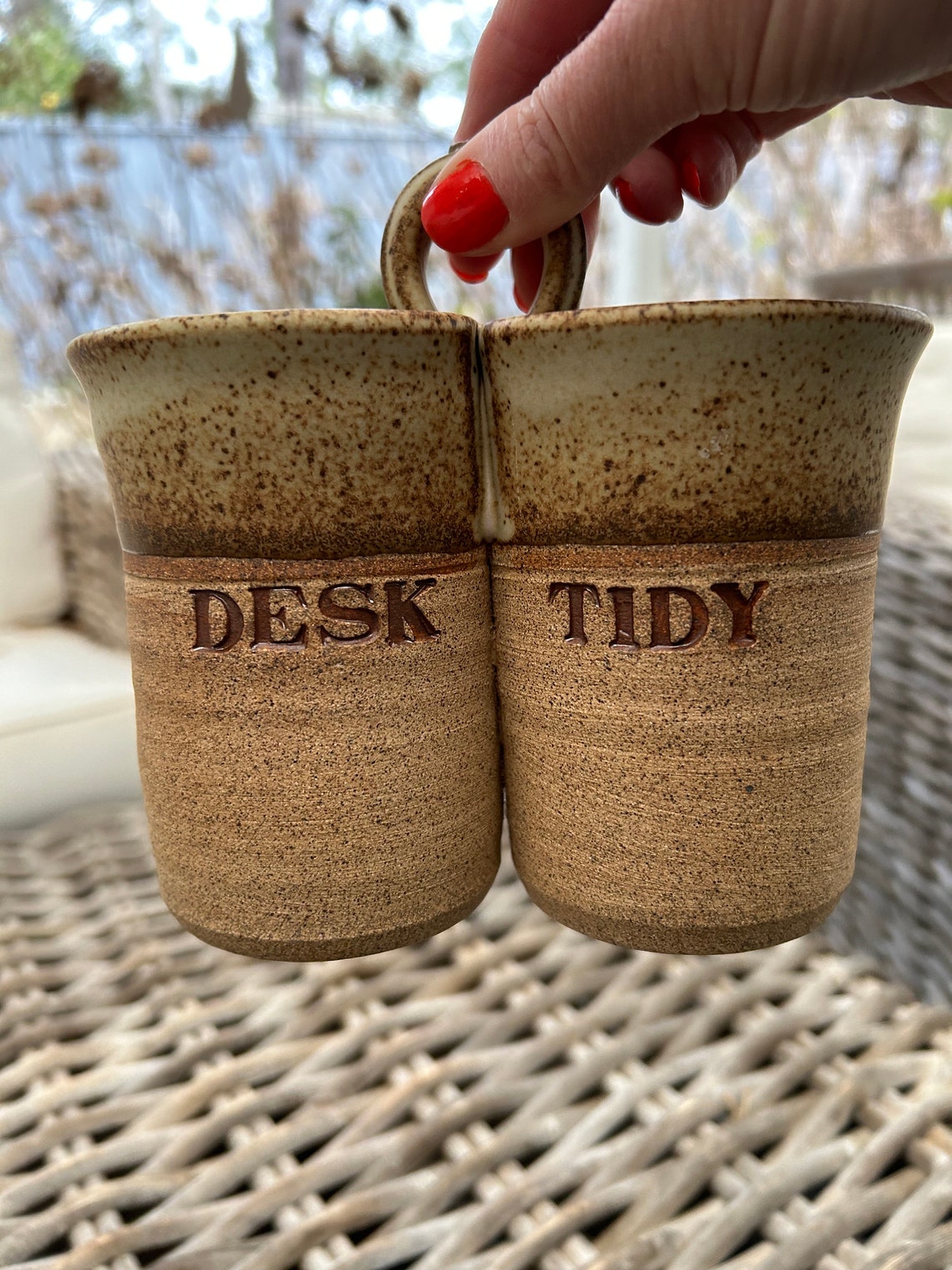 Rustic Handcrafted "desk Tidy" Pen Holder | Office Storage | Speckled ...