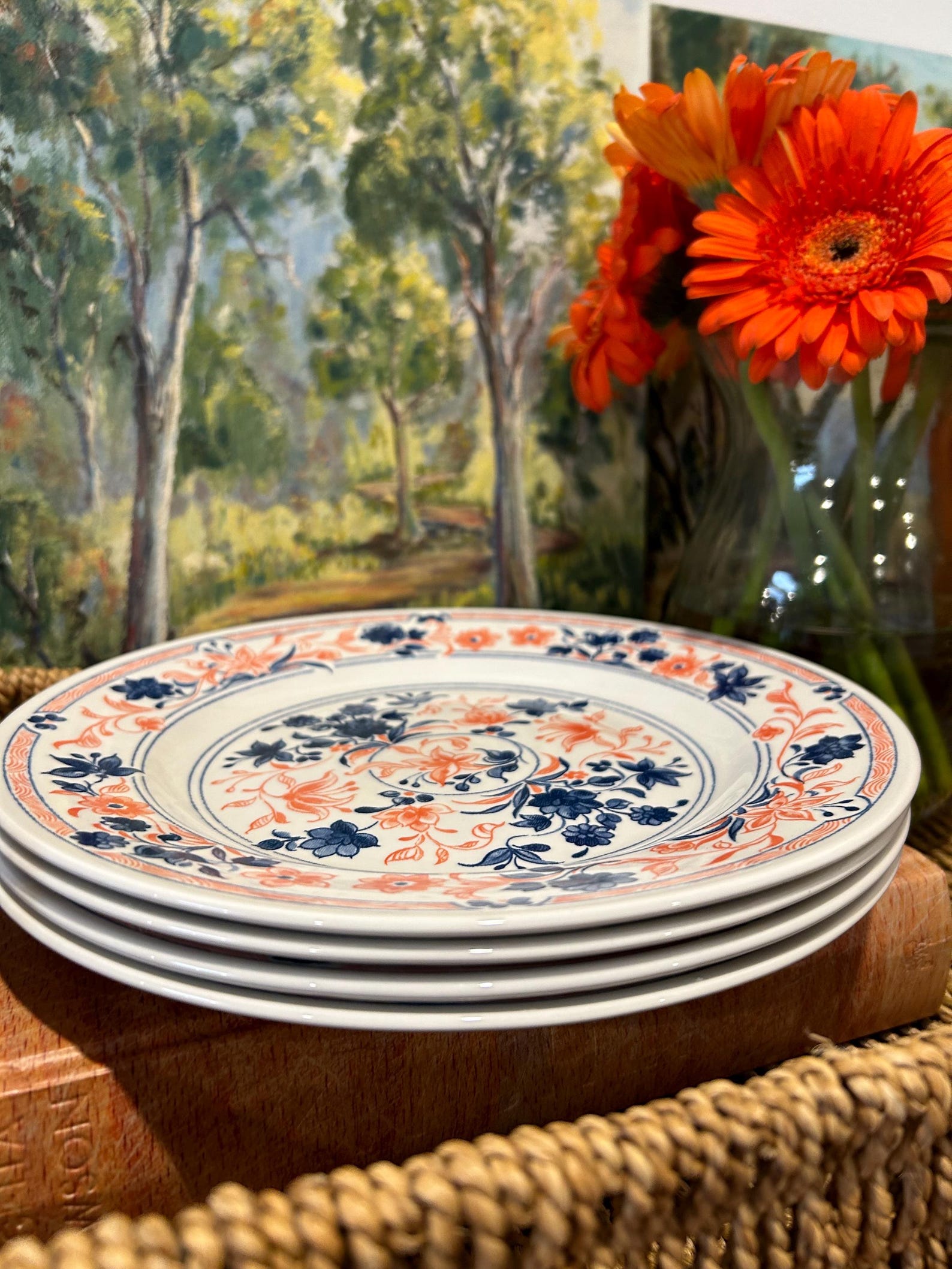 Churchill | Imari Pattern | Set of 4 | Dinner Plates | Floral Blue Red ...