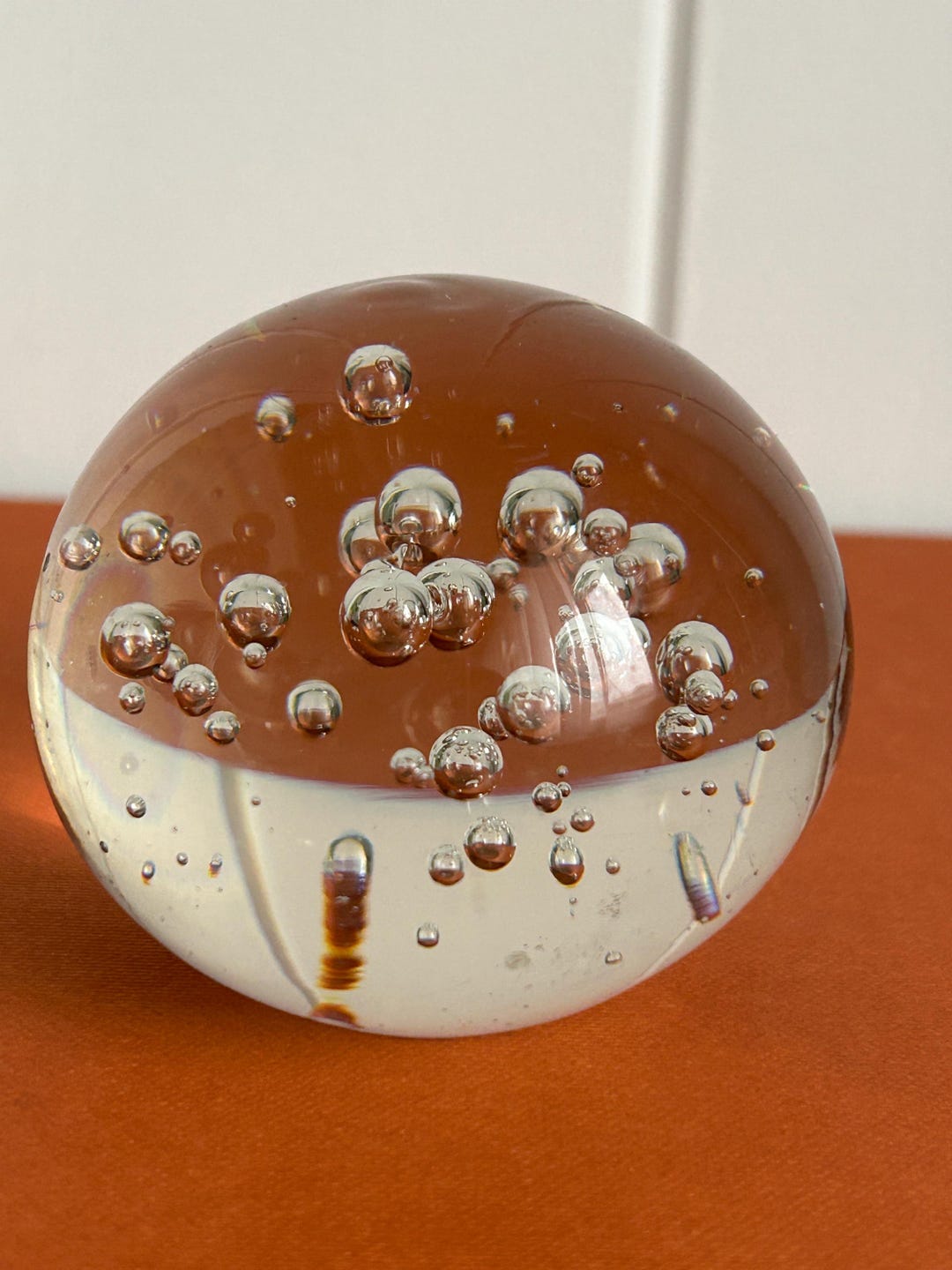 Clear Glass Bubble Paperweight | Mid-century Hand-blown Orb - Etsy