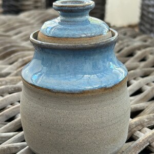 Handmade Pottery Jam Pot | Vintage 1987 | Signed by Artist | Blue and ...