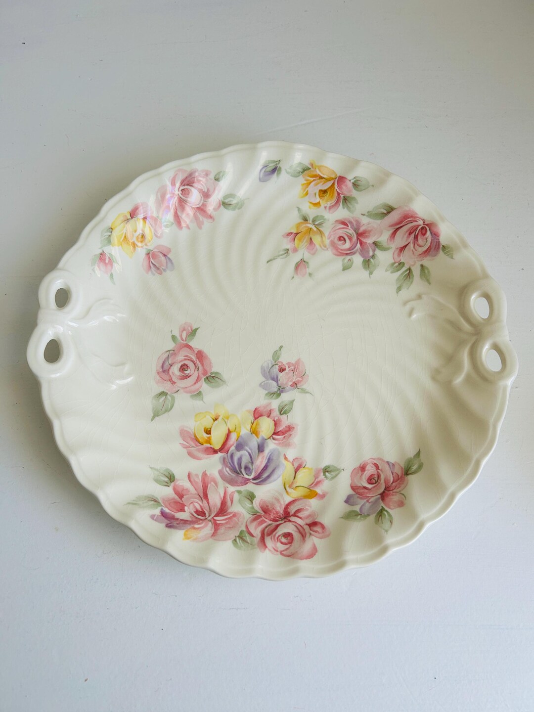 Hanagen Japan Floral Serving Plate | Pastel Roses - Etsy