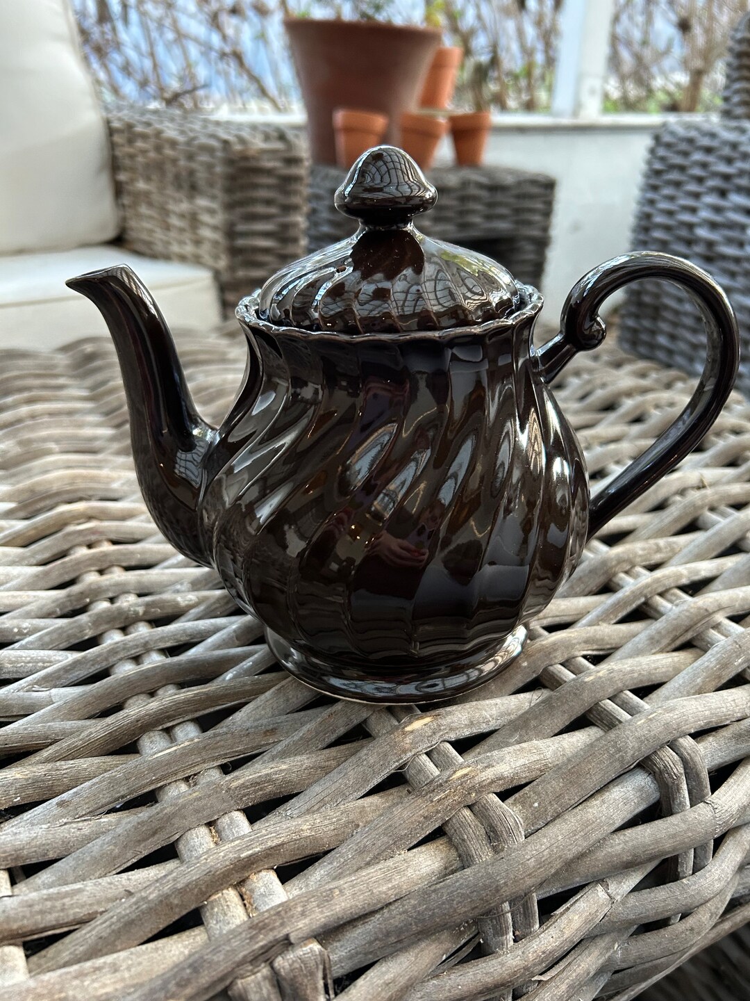 Dark Chocolate Brown Teapot | Rustic Chocolate Brown Glaze | Boho Home ...