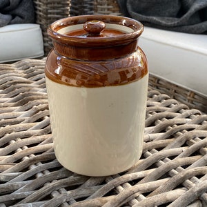 Kelco Stoneware by Matsuoka Canister With Lid Jar Two Toned Speckled ...