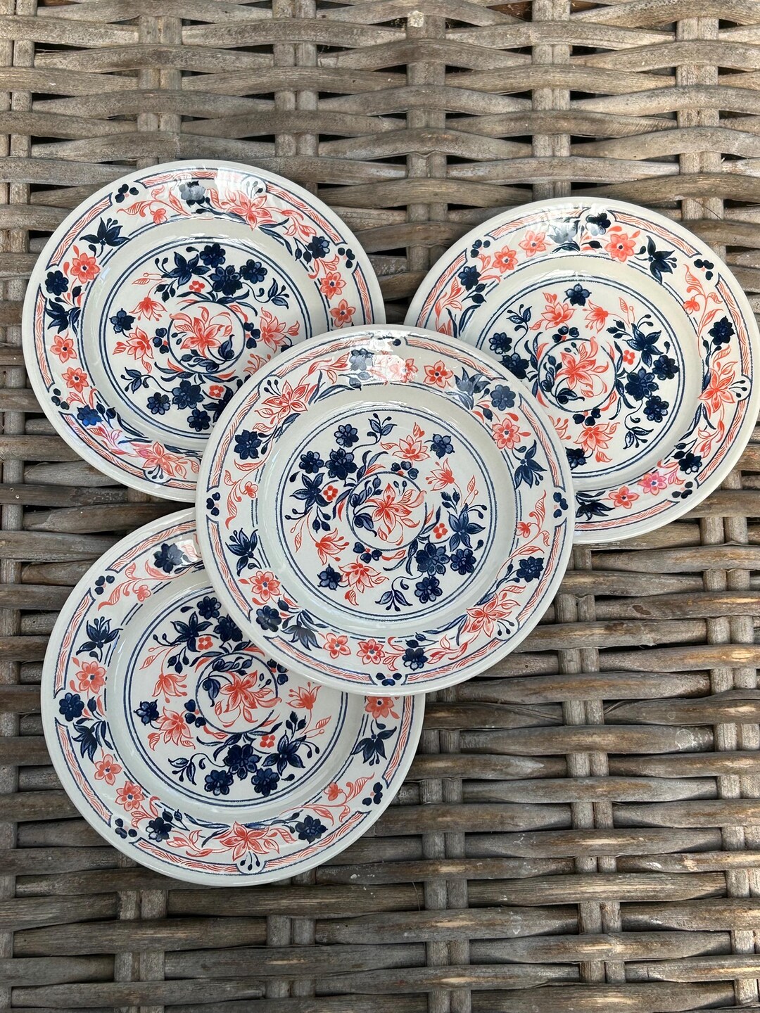 Churchill | Imari Pattern | Set of 4 | Side Plates | Floral Blue Red ...