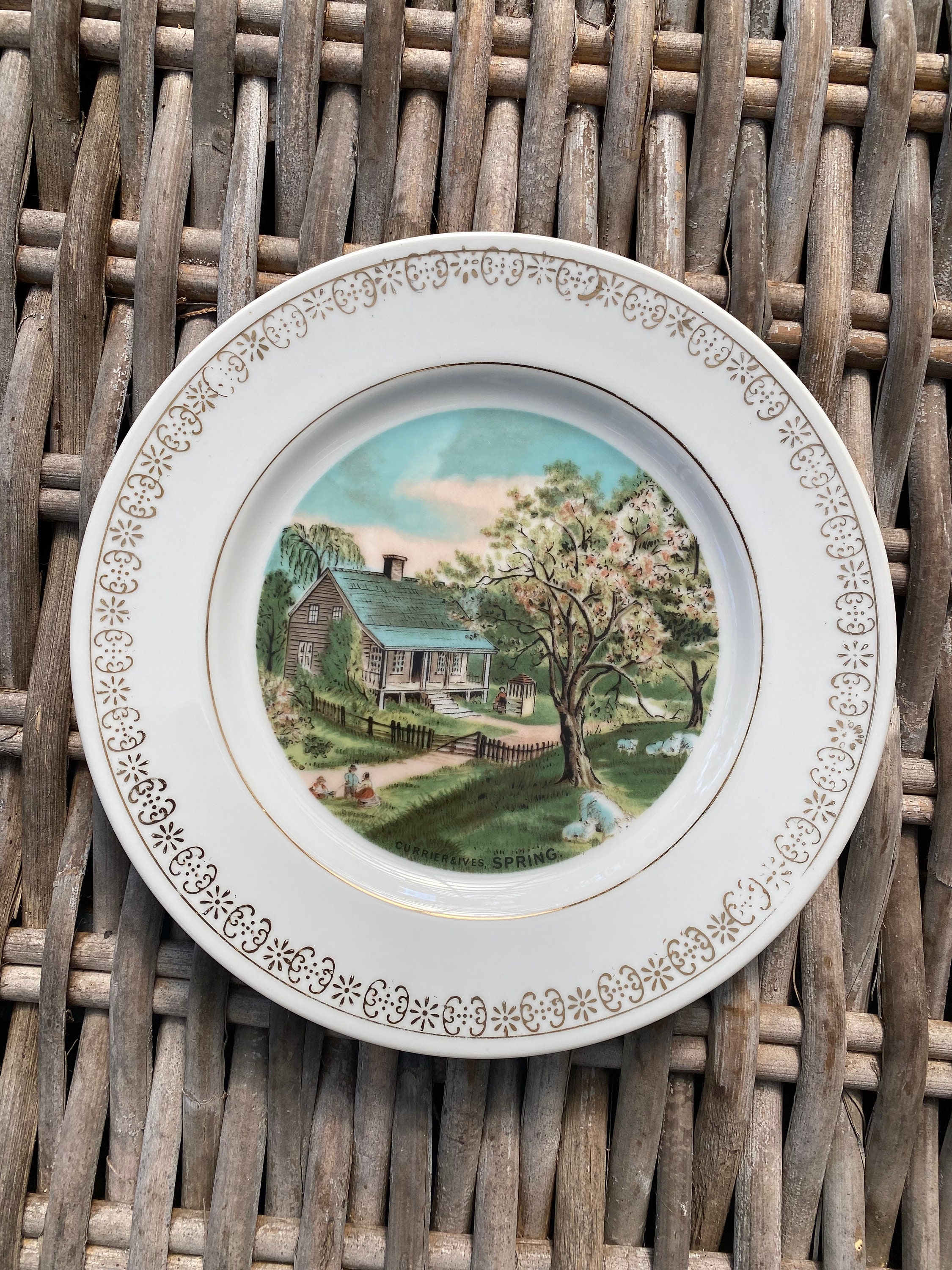 Currier and Ives Seasons Plate Collection | Set of 4 Ceramic Plates or ...