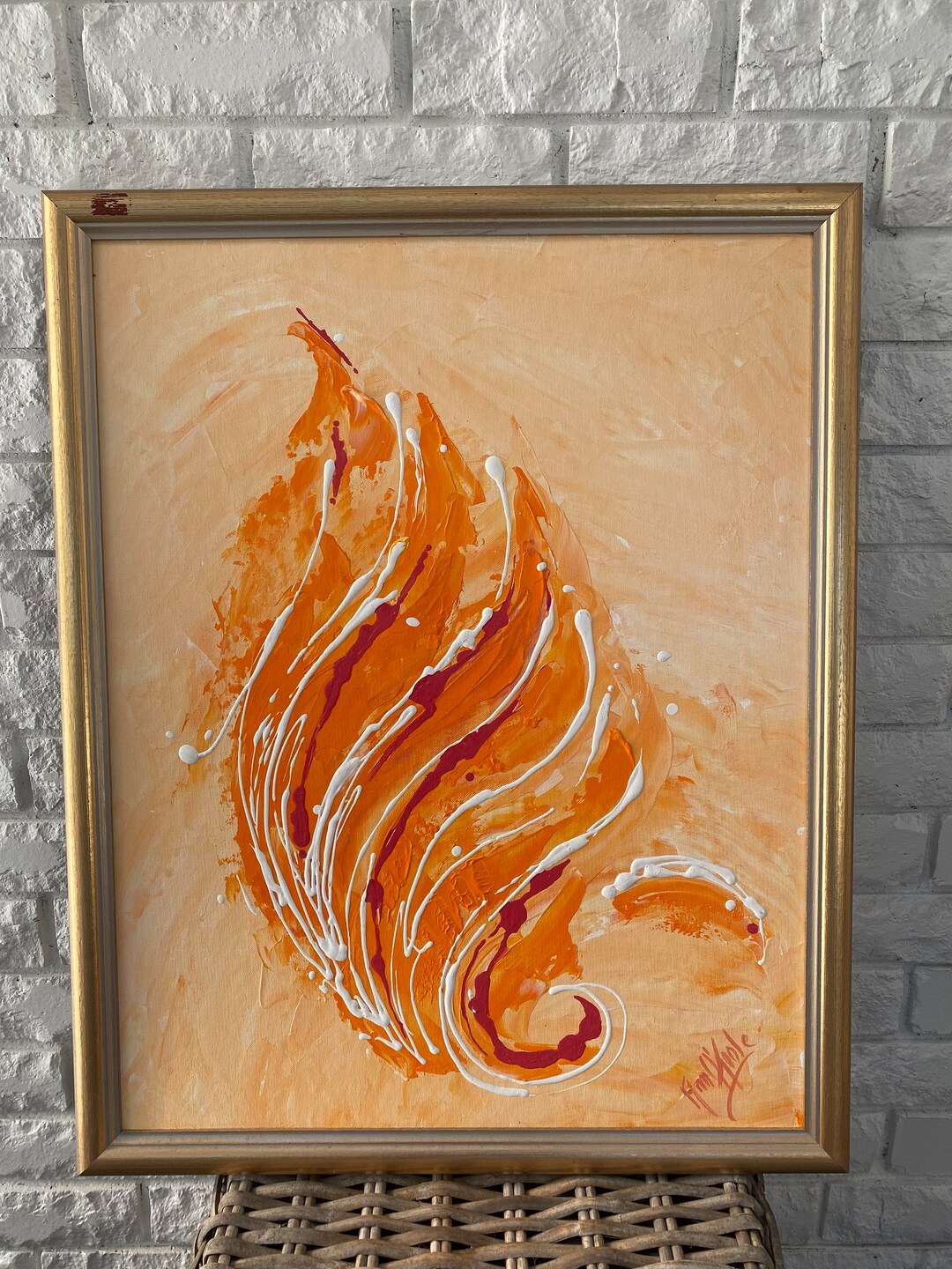 Mollusc Abstract Artwork by Ann O'toole Vibrant Acrylic on Canvas 1988 ...