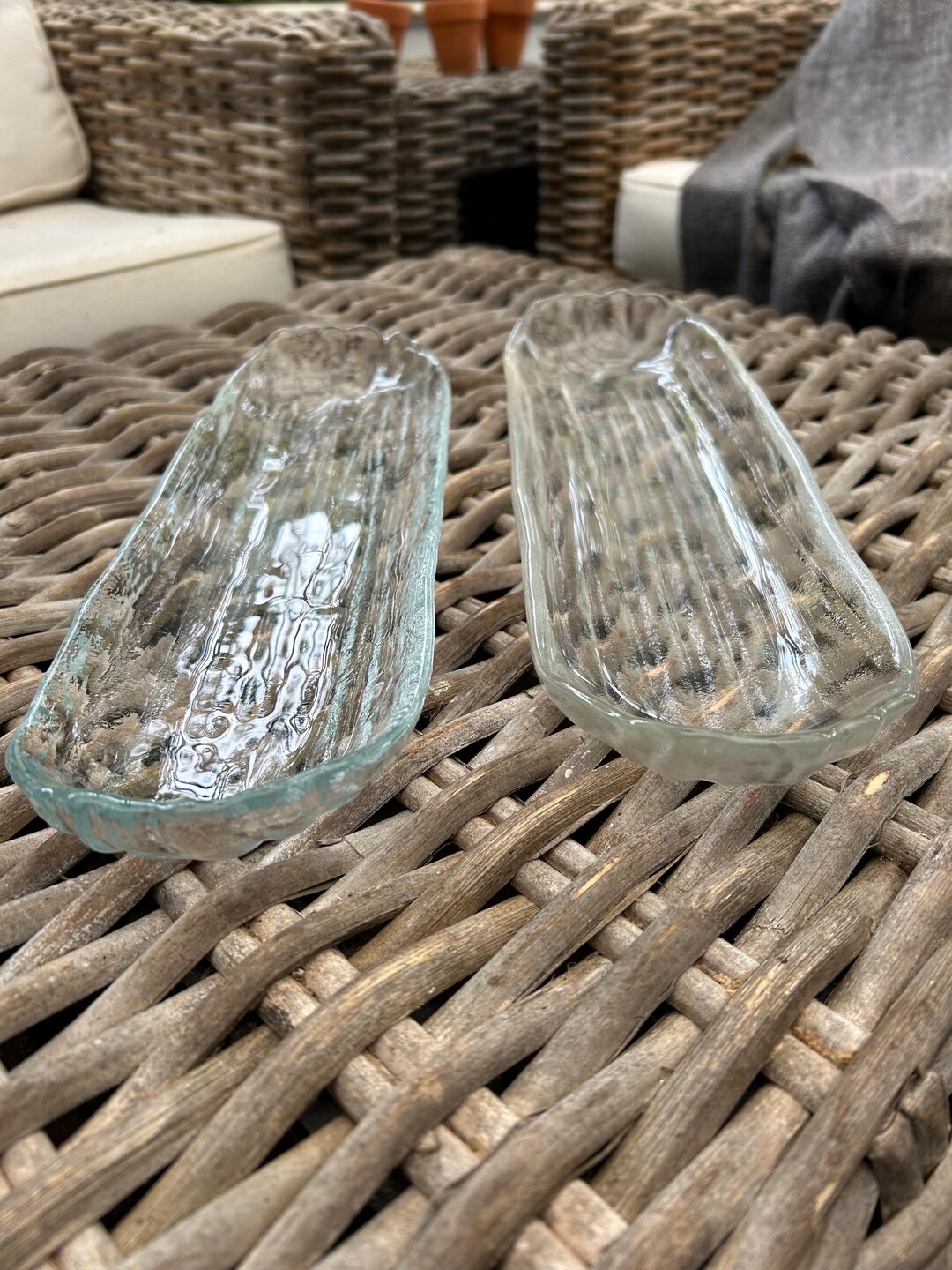 Ripple Glass Serving Trays | Set of 2 | 1980s AU Made - Etsy