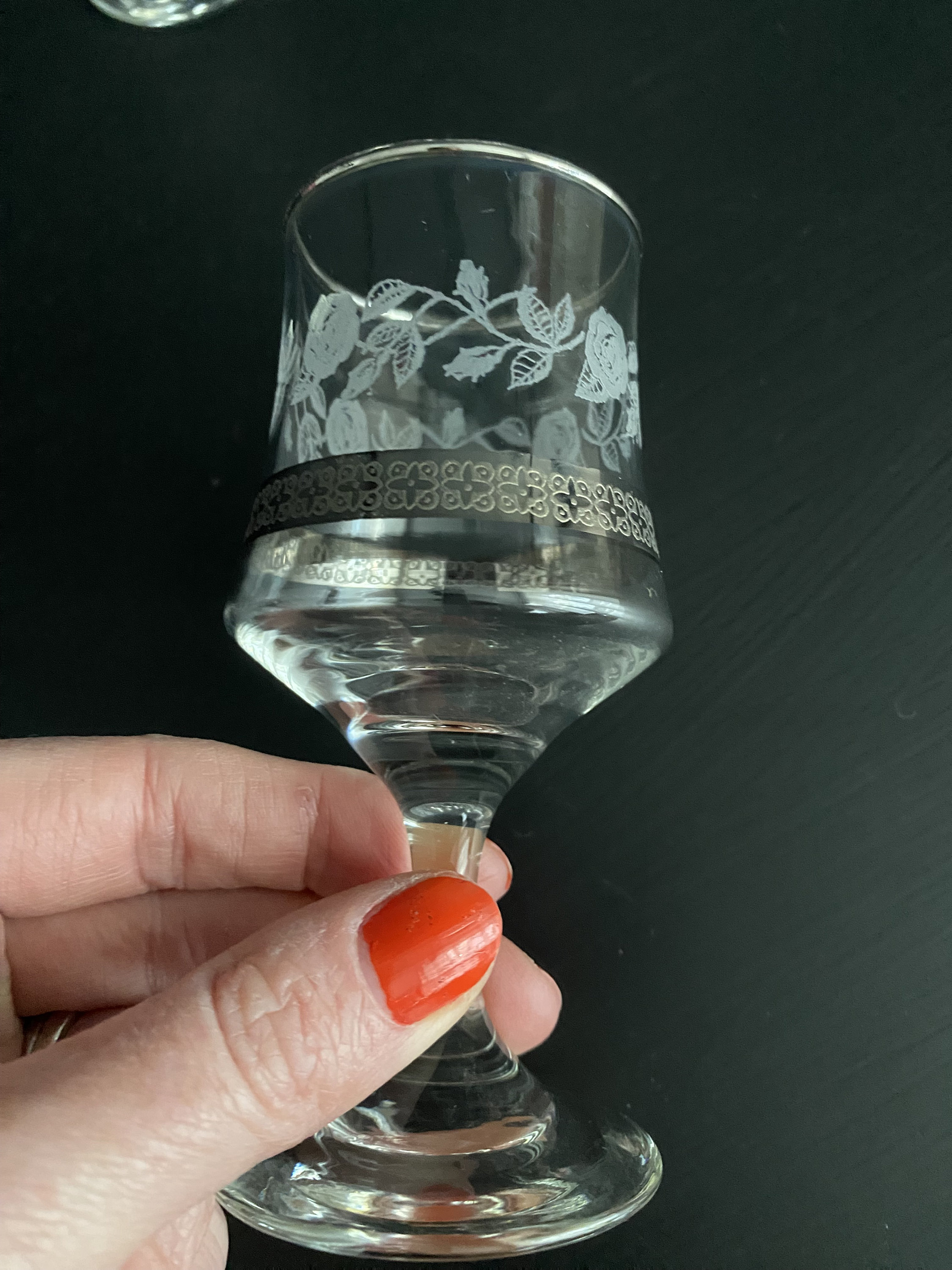 1980s Dema Silver Rose Wine Glasses Set of 6 Vintage Chesterfield ...