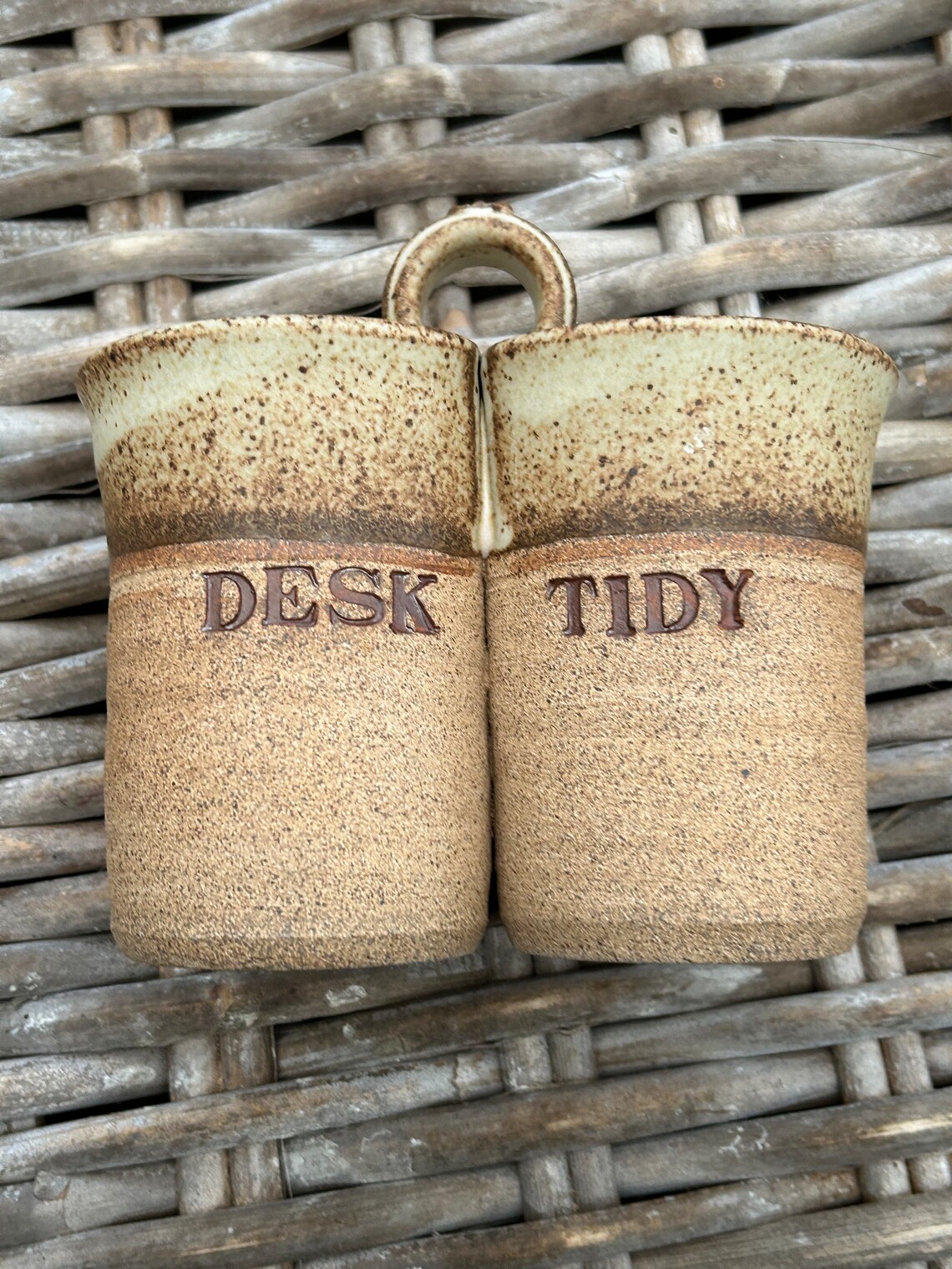 Rustic Handcrafted "desk Tidy" Pen Holder | Office Storage | Speckled ...