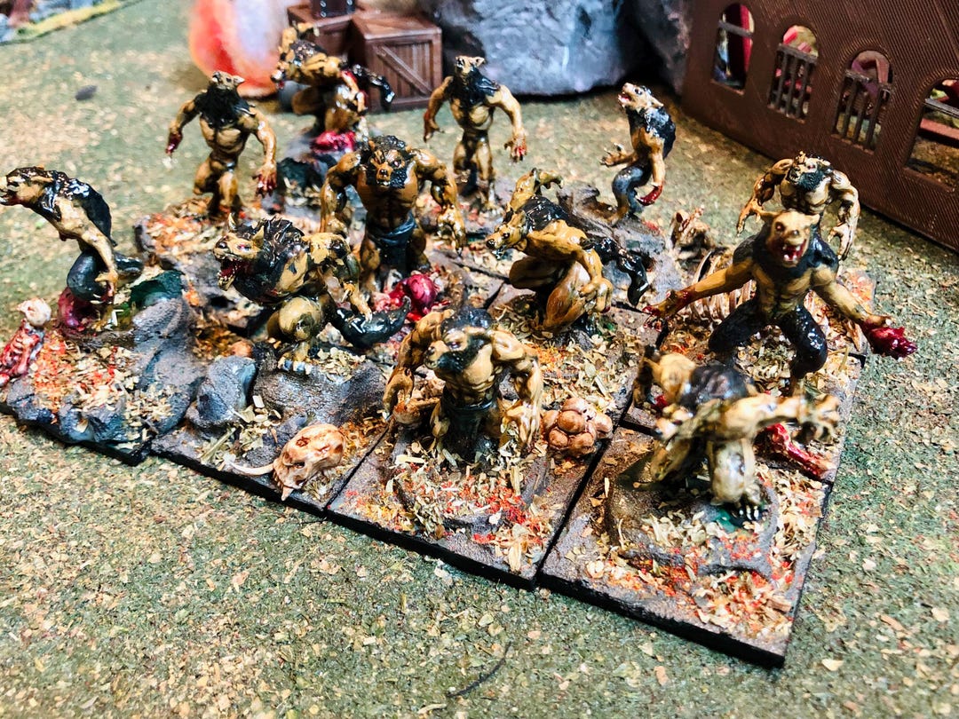 Painted Skin Wolves Miniatures, Chaos Werewolves, Rpgs, DND, Old World ...