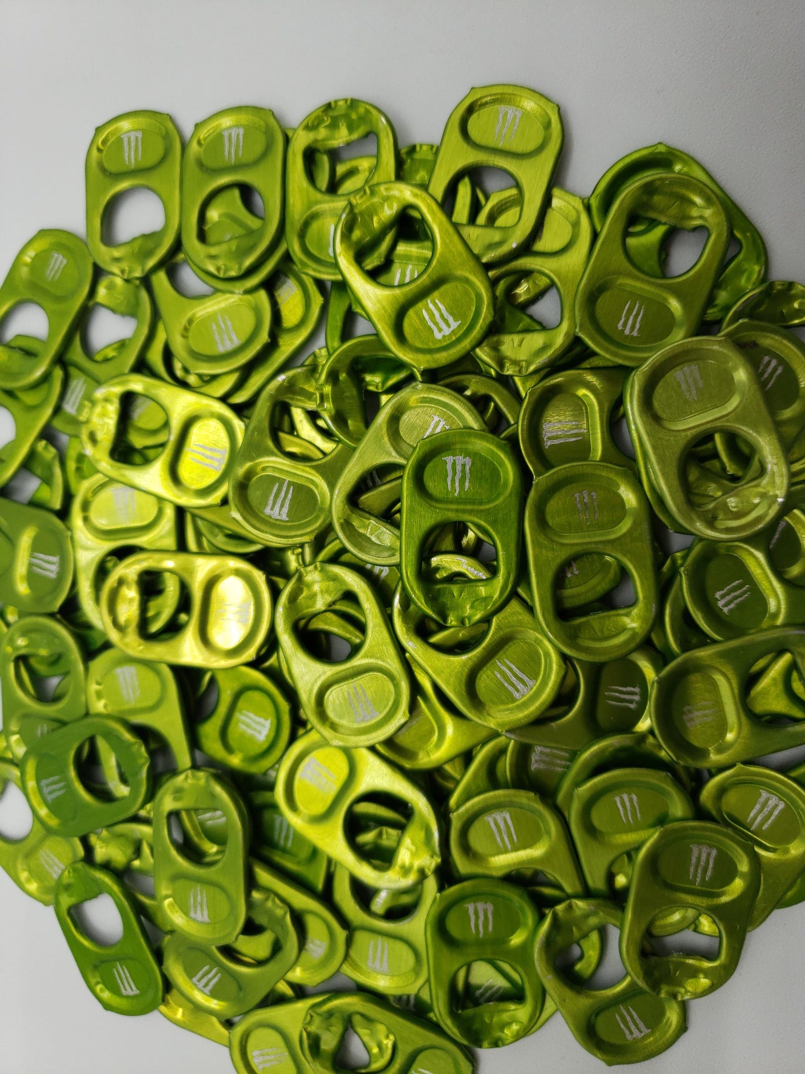 100 Green Aluminum Soda Can Tabs, Pop Tabs, Pop Tops, Pull Tabs, Tabs ...