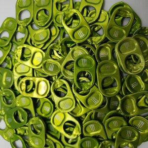 100 Green Aluminum Soda Can Tabs, Pop Tabs, Pop Tops, Pull Tabs, Tabs ...