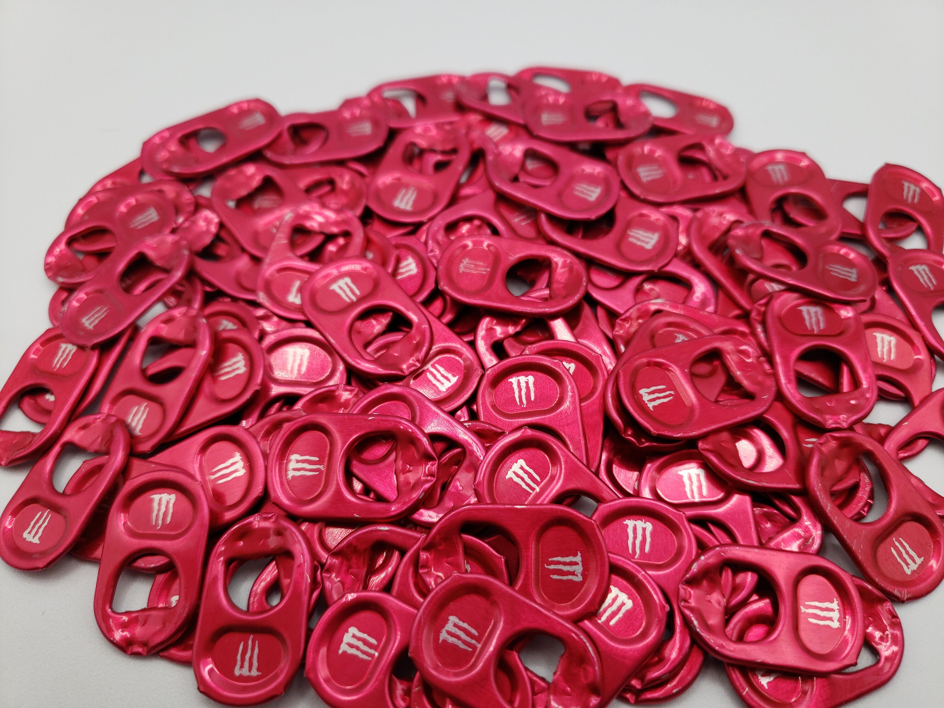 100 Fuchsia, Pink Aluminum Soda Can Tabs, Pop Tabs, Pop Tops, Pull Tabs ...