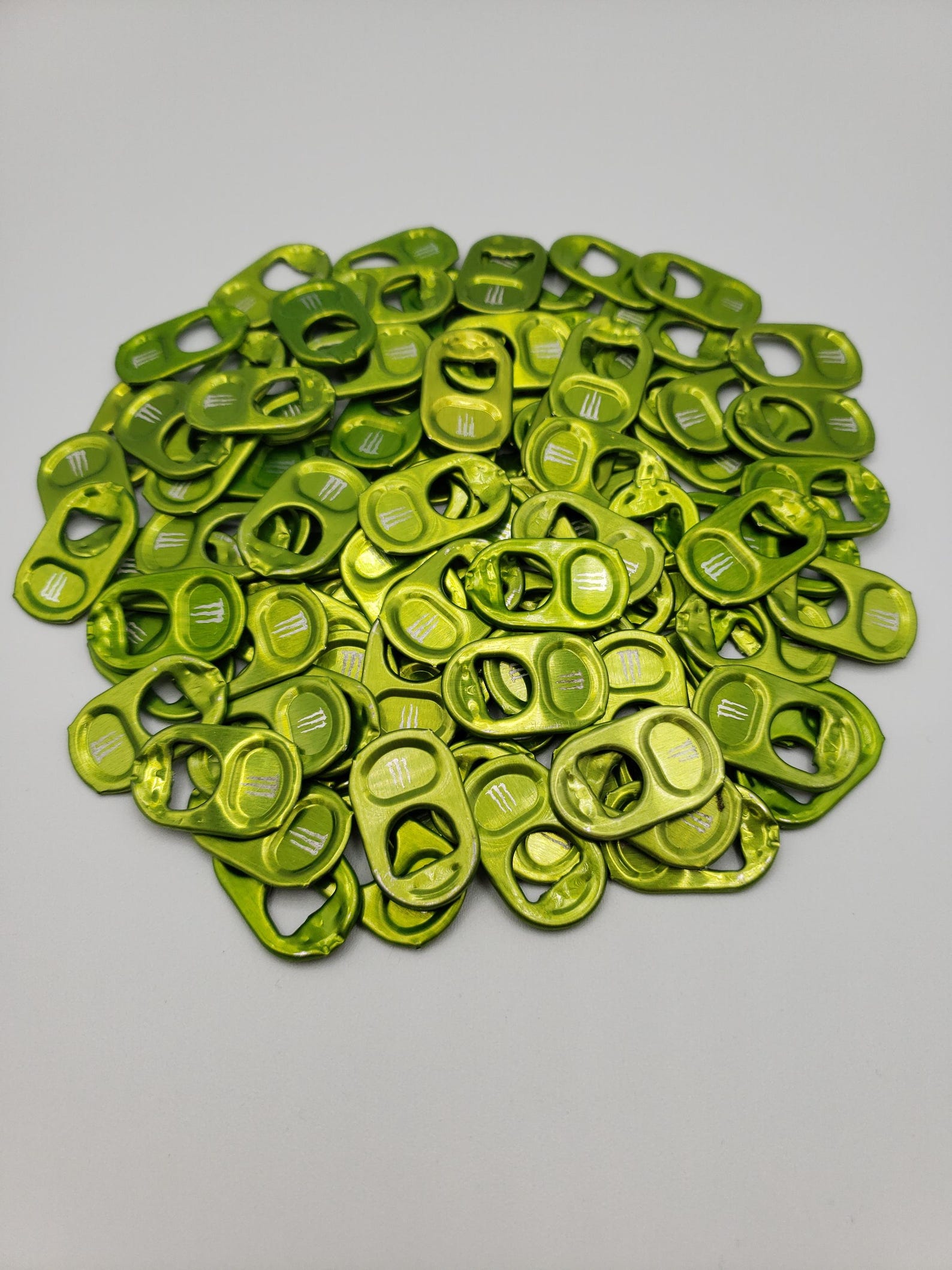 100 Green Aluminum Soda Can Tabs, Pop Tabs, Pop Tops, Pull Tabs, Tabs ...