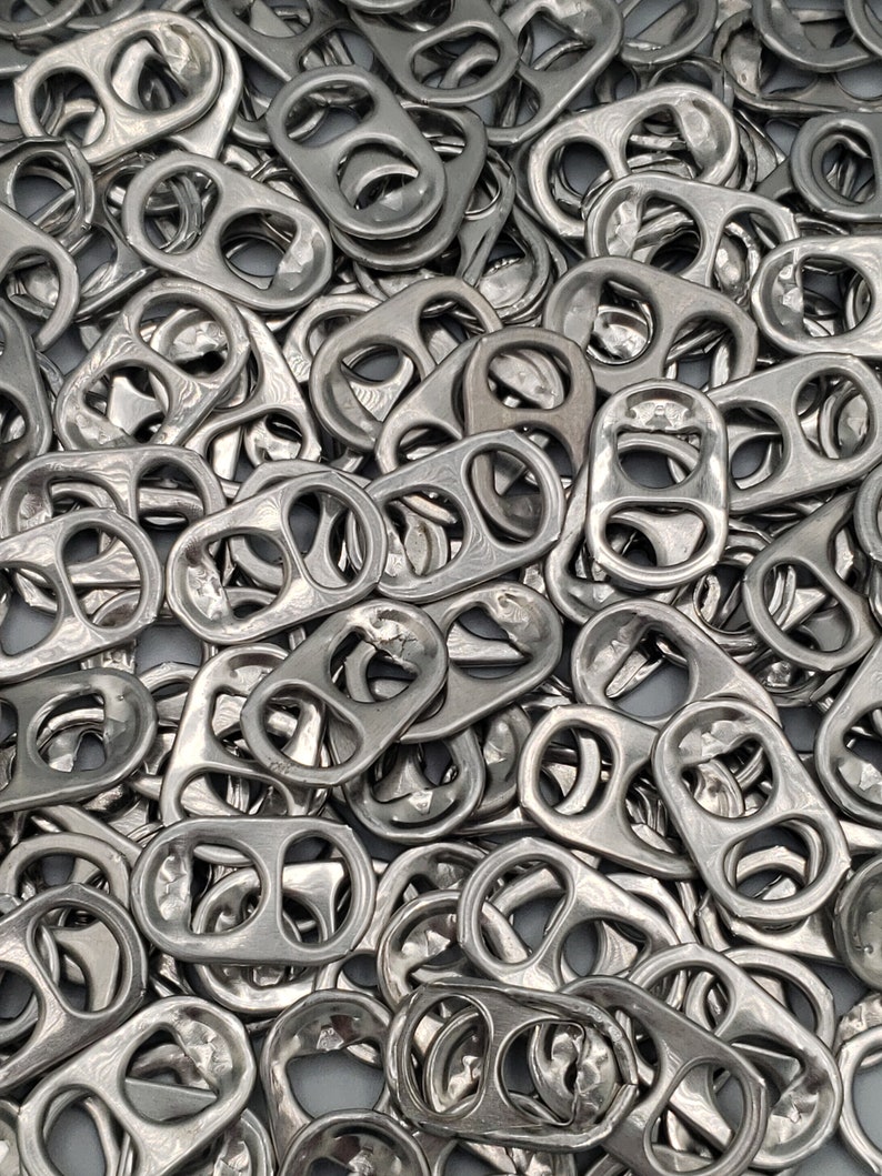100 Aluminum Soda Can Tabs, Pop Tabs, Pop Tops, Pull Tabs, Silver Tabs ...