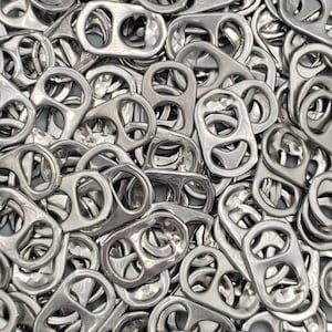 100 Aluminum Soda Can Tabs, Pop Tabs, Pop Tops, Pull Tabs, Silver Tabs ...