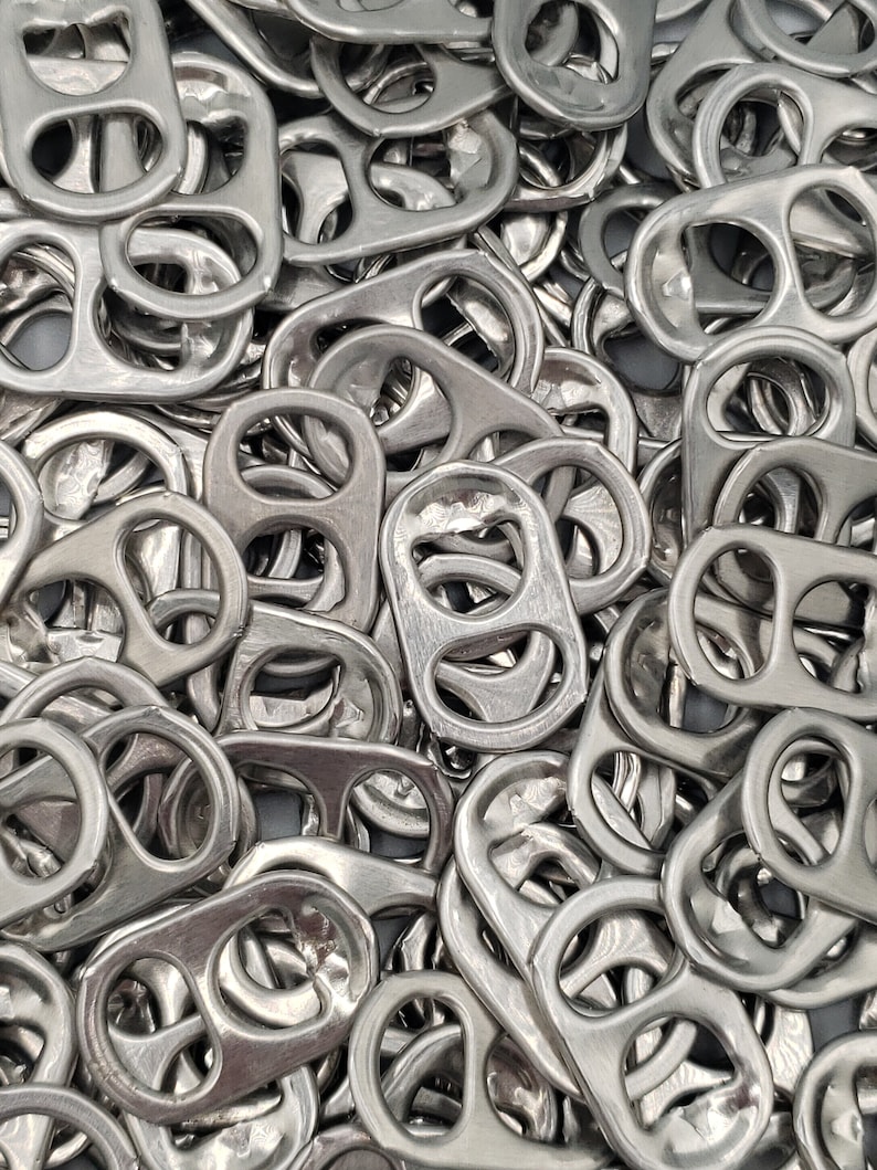 100 Aluminum Soda Can Tabs, Pop Tabs, Pop Tops, Pull Tabs, Silver Tabs ...