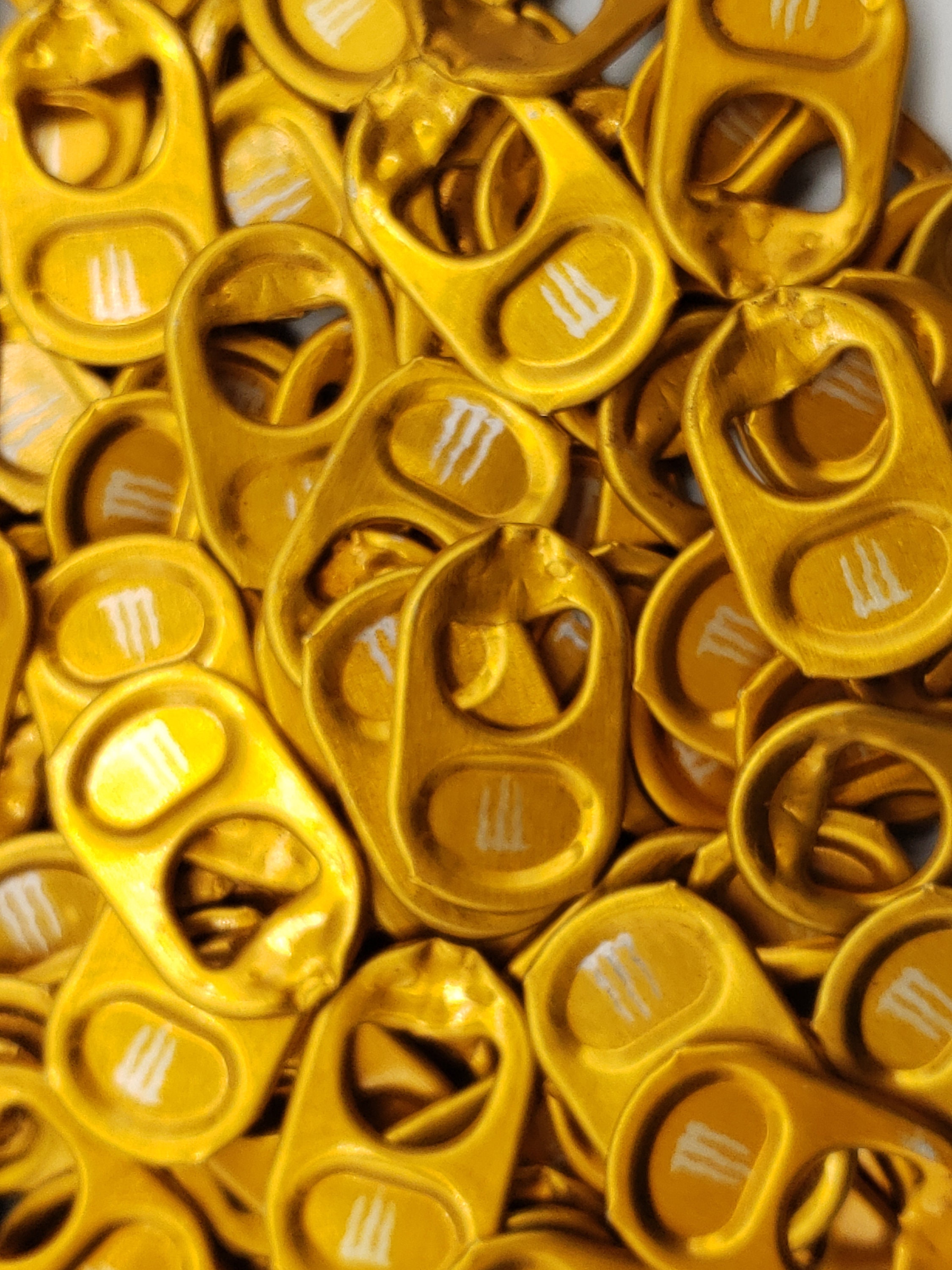 100 Yellow, Gold Aluminum Soda Can Tabs, Pop Tabs, Pop Tops, Pull Tabs ...