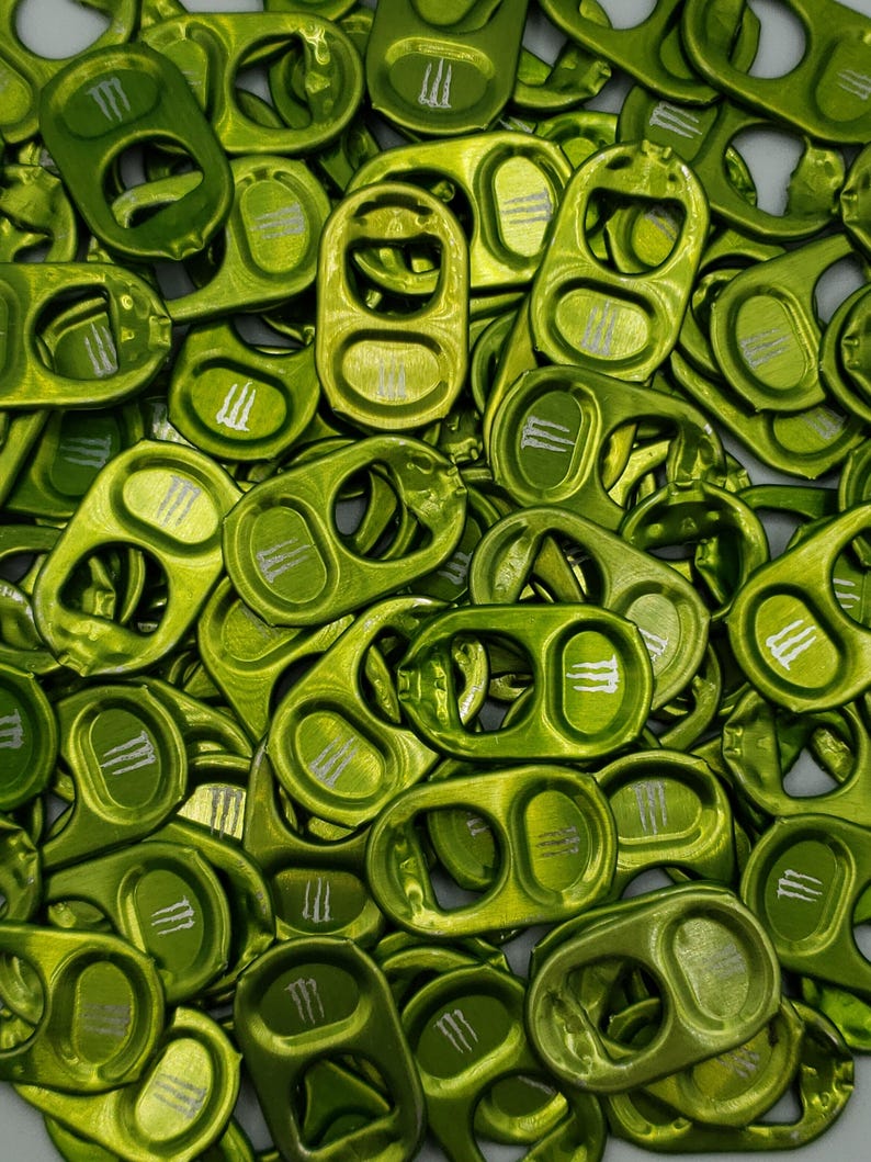 100 Green Aluminum Soda Can Tabs, Pop Tabs, Pop Tops, Pull Tabs, Tabs ...