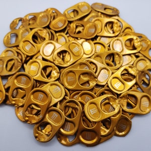 100 Yellow, Gold Aluminum Soda Can Tabs, Pop Tabs, Pop Tops, Pull Tabs ...