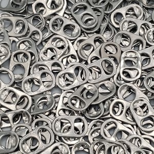 100 Aluminum Soda Can Tabs, Pop Tabs, Pop Tops, Pull Tabs, Silver Tabs ...