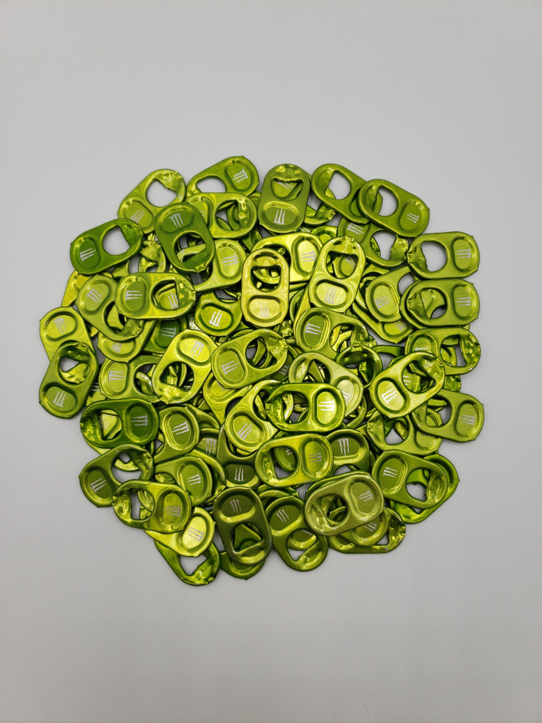 100 Green Aluminum Soda Can Tabs, Pop Tabs, Pop Tops, Pull Tabs, Tabs ...