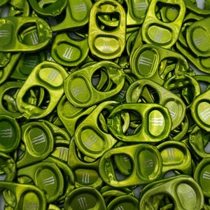 100 Green Aluminum Soda Can Tabs, Pop Tabs, Pop Tops, Pull Tabs, Tabs ...