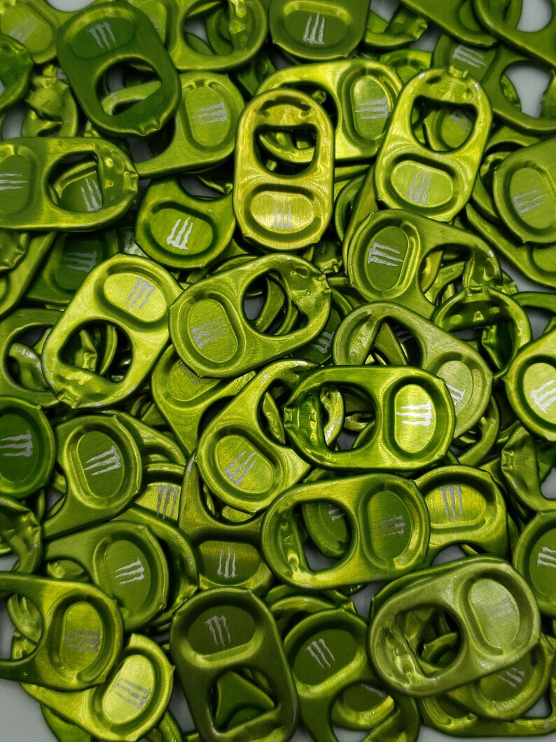 100 Green Aluminum Soda Can Tabs, Pop Tabs, Pop Tops, Pull Tabs, Tabs ...