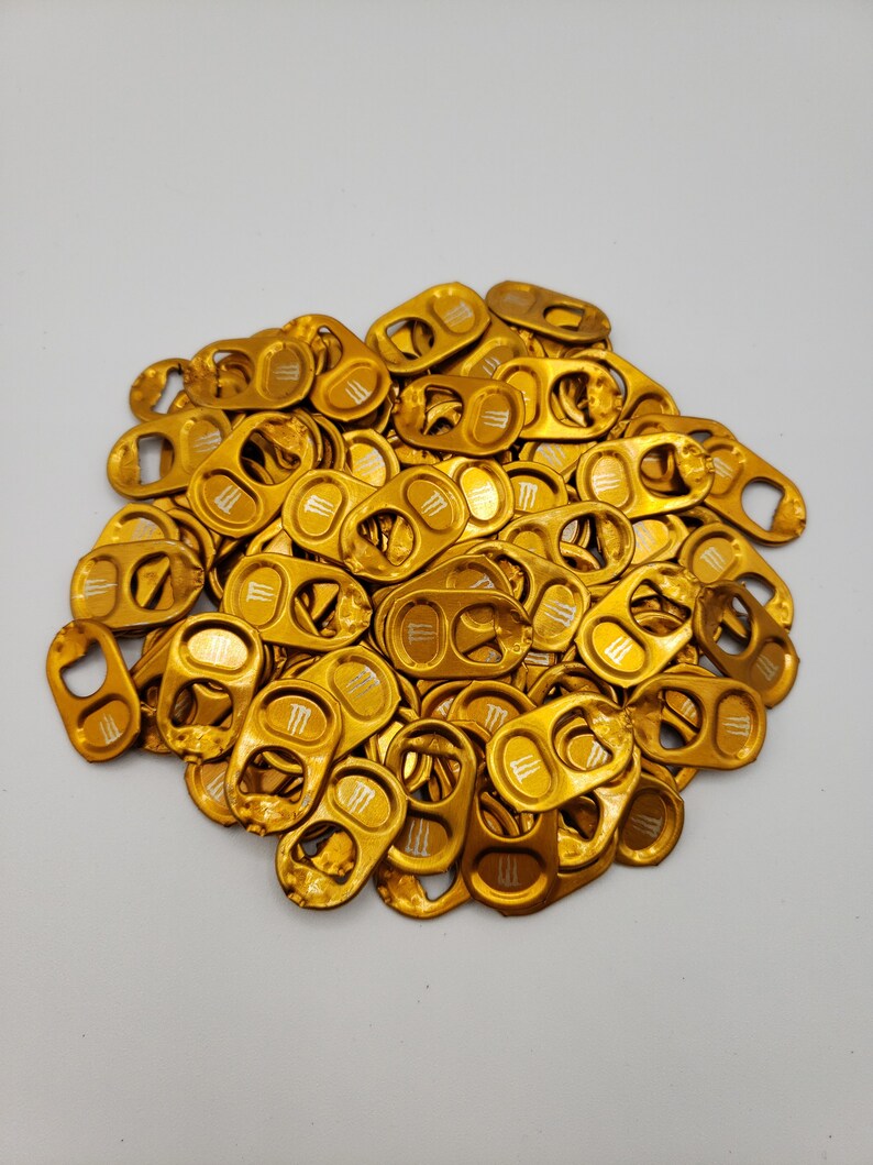 100 Yellow, Gold Aluminum Soda Can Tabs, Pop Tabs, Pop Tops, Pull Tabs, Tabs - Etsy