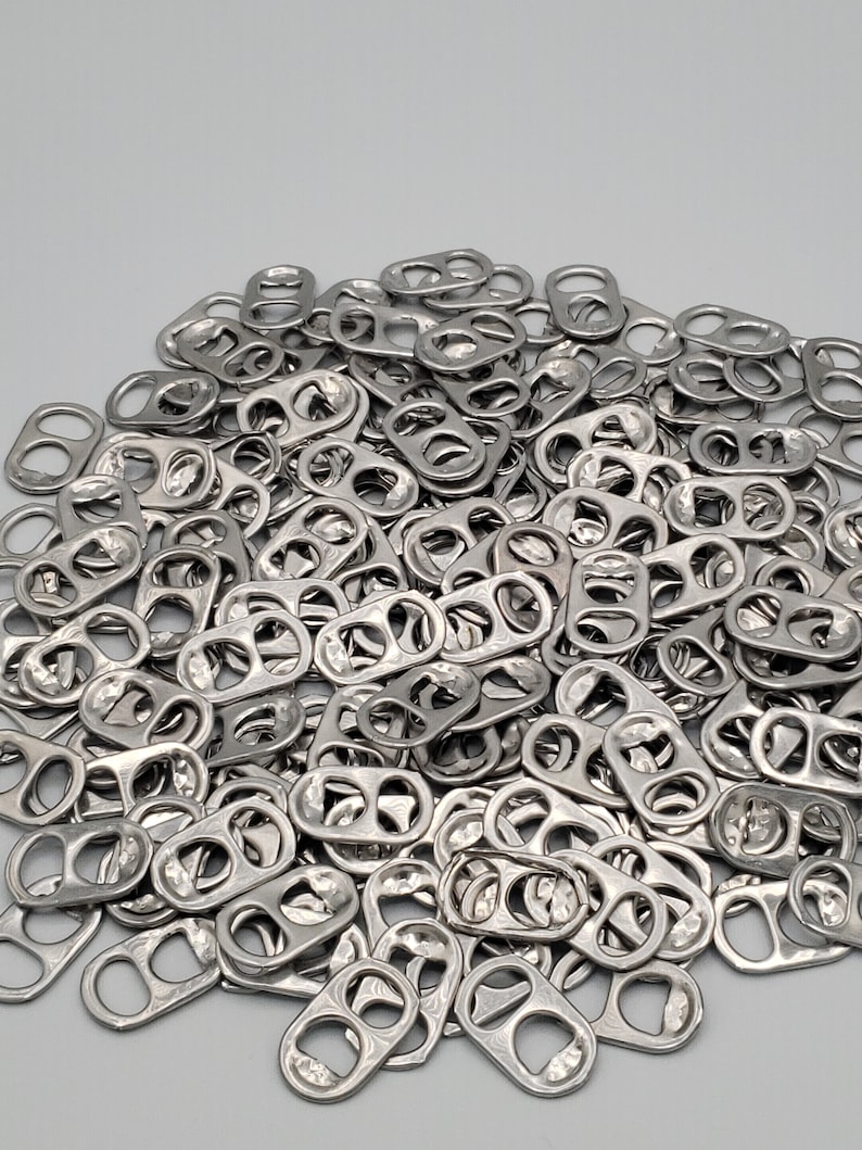 100 Aluminum Soda Can Tabs, Pop Tabs, Pop Tops, Pull Tabs, Silver Tabs ...