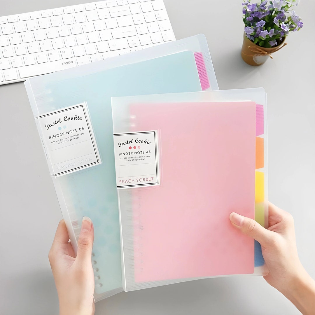 A5/B5 Pastel Binder Note A5/B5 8mm Line Pastel Color Notebook Loose ...