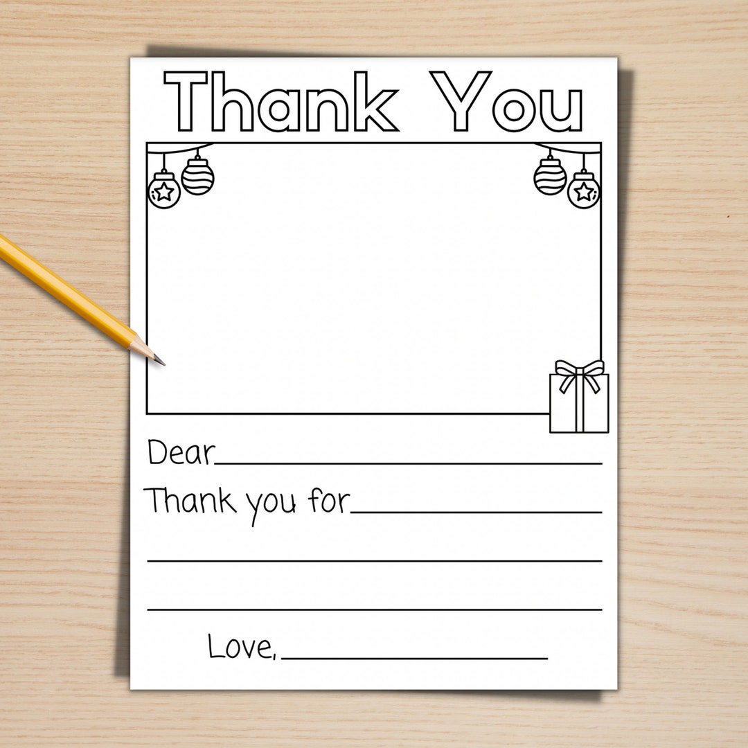 Christmas Thank You Note: Kids Fill-in Card (PDF Printable Download) - Etsy