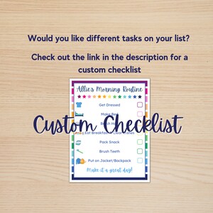 Morning Checklist for Kids Printable, Visual Schedule for Kids, Daily ...