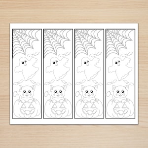 Halloween Bookmarks for Kids, Printable Halloween Themed Color Your Own ...