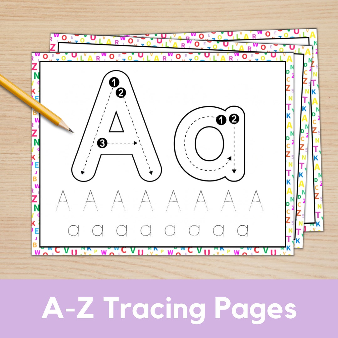 A-Z Tracing Pages, Alphabet Handwriting Printable, Learn to Write ...