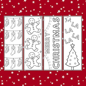 Printable Christmas Bookmarks for Kids, Christmas Themed Color Your Own ...