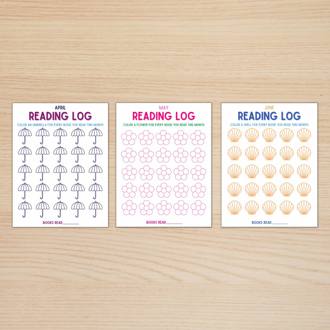 Monthly Printable Reading Logs, Themed Reading Trackers, Book Challenge ...