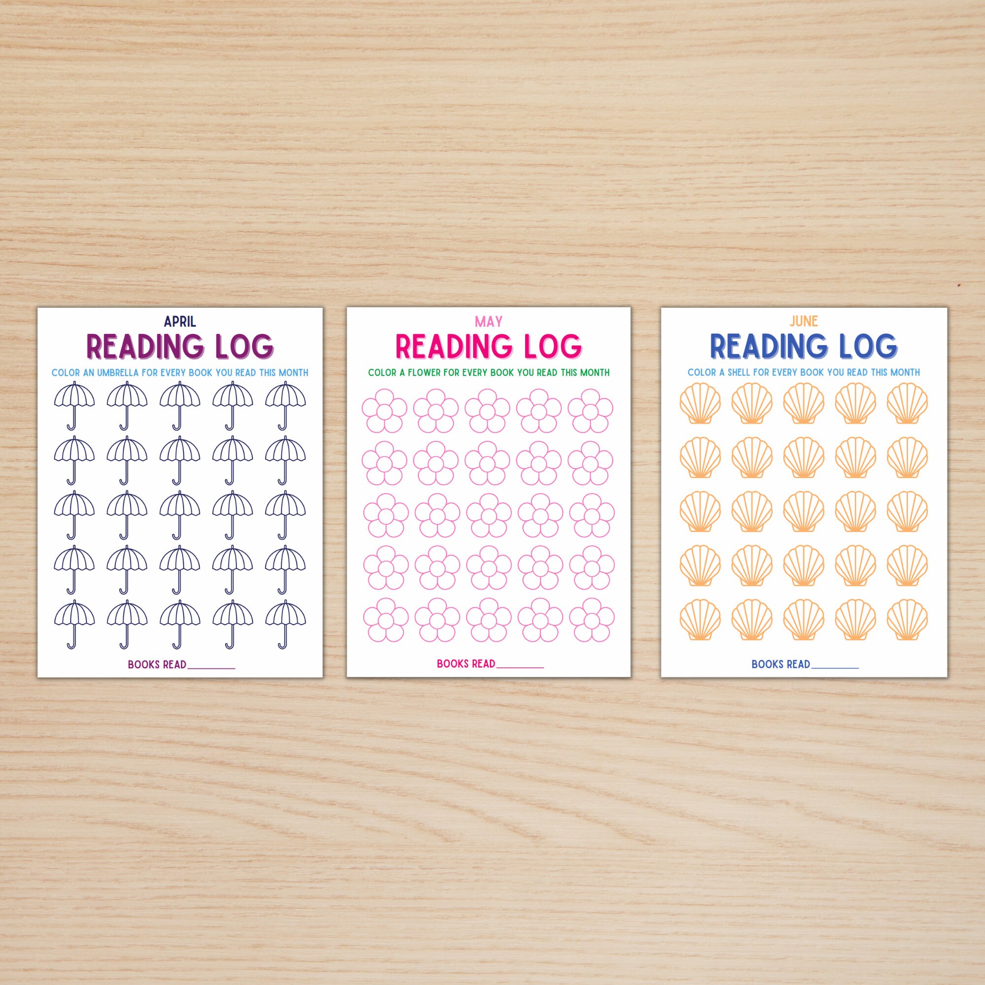 Monthly Printable Reading Logs, Themed Reading Trackers, Book Challenge ...