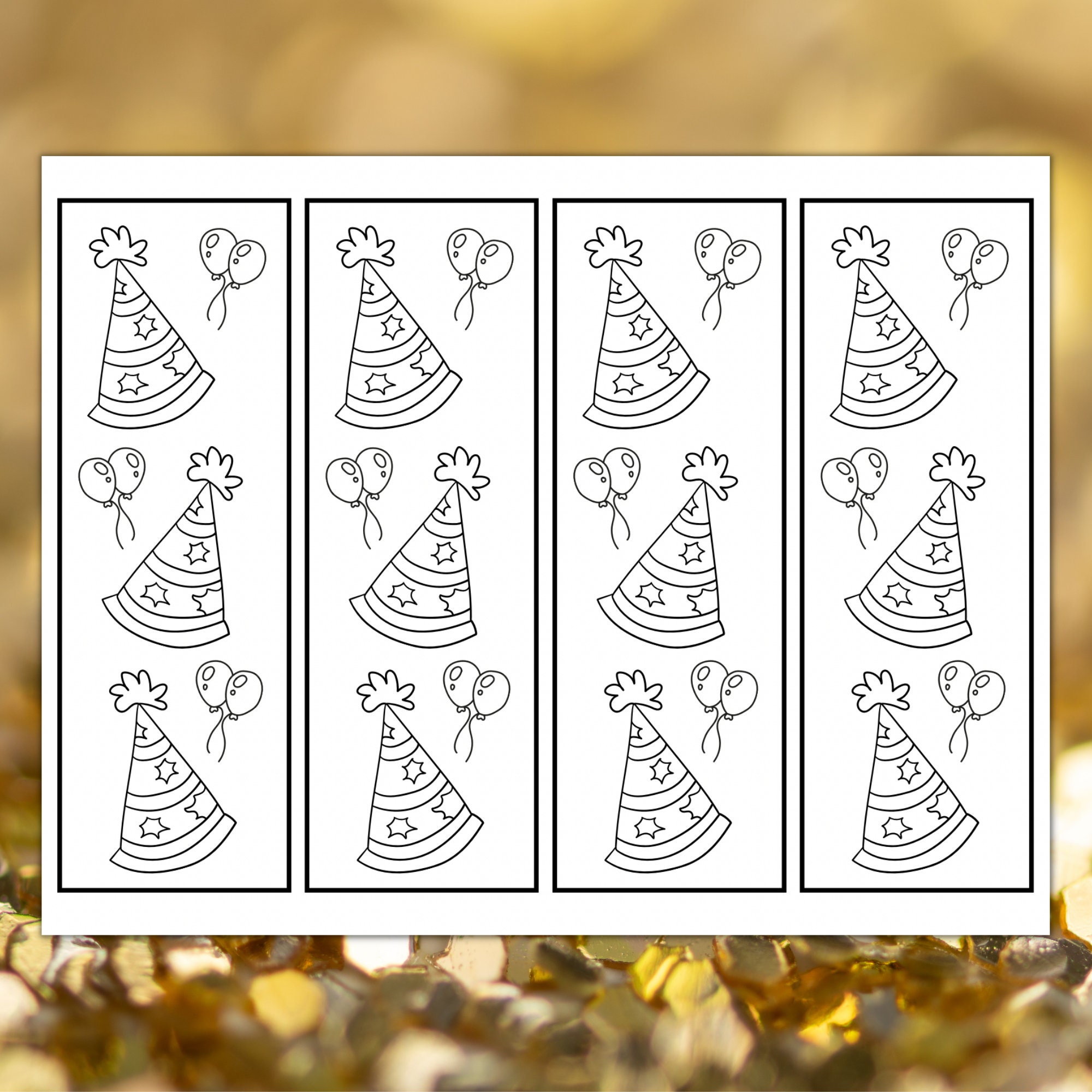 Happy New Year Printable Bookmarks, New Year's Eve Coloring Printable ...