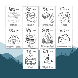 ABC Outdoor Alphabet Adventure Coloring Pages – Camping, Nature ...