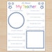 All About My Teacher Printable: End of Year Gift (PDF Printable ...