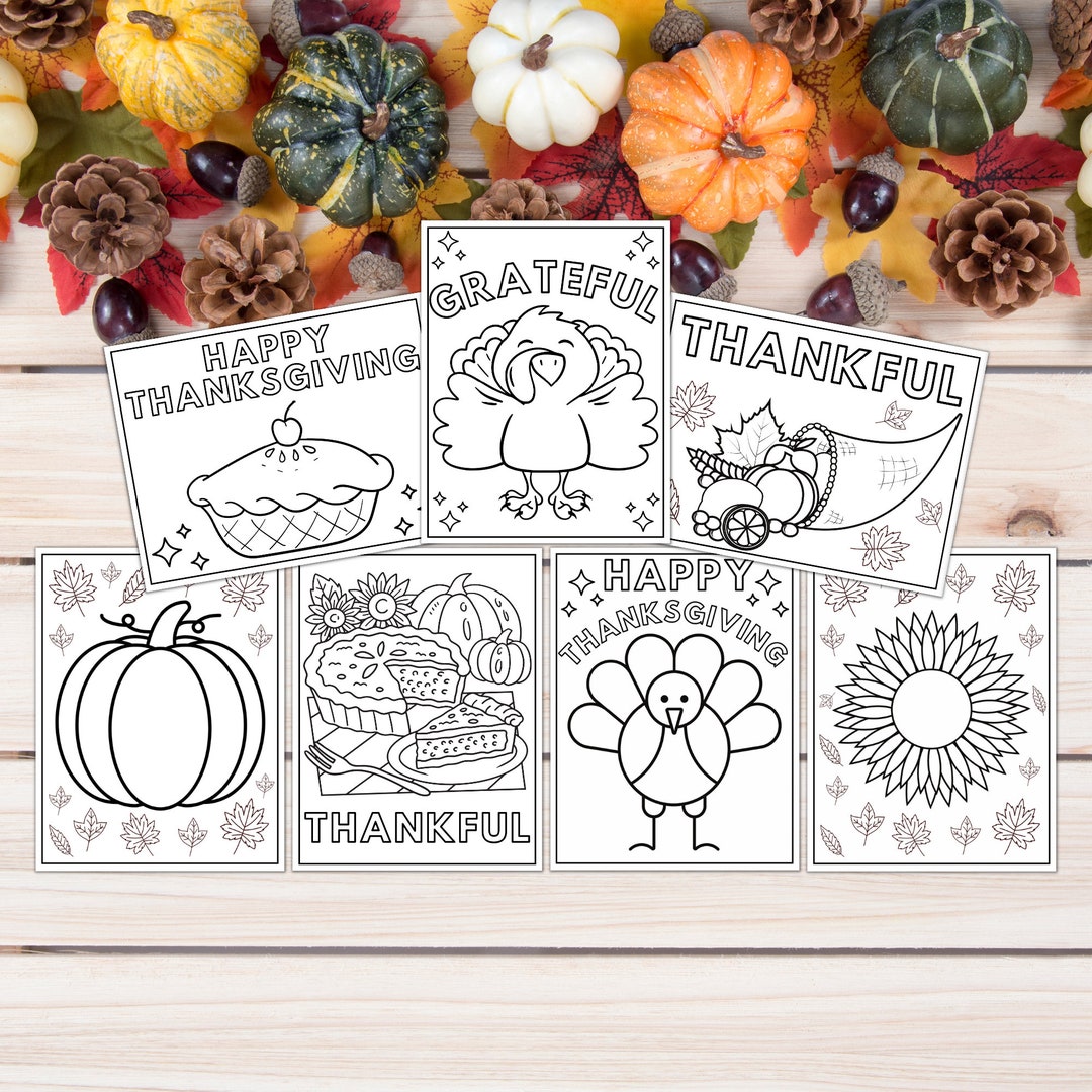 Thanksgiving Coloring Pages: Fall Activity Sheets for Kids (PDF ...