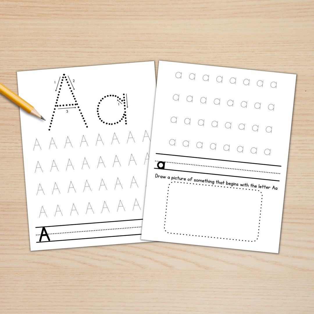 Alphabet Tracing Worksheets, Printable Handwriting Practice, Preschool ...
