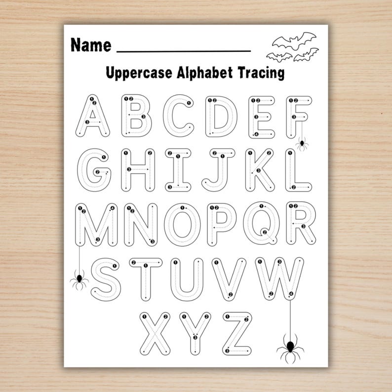 Halloween Tracing Printables, Spider and Bat Worksheets for Preschool ...