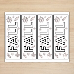 Fall Printable Bookmarks for Kids, Autumn Themed Activity for Kids ...